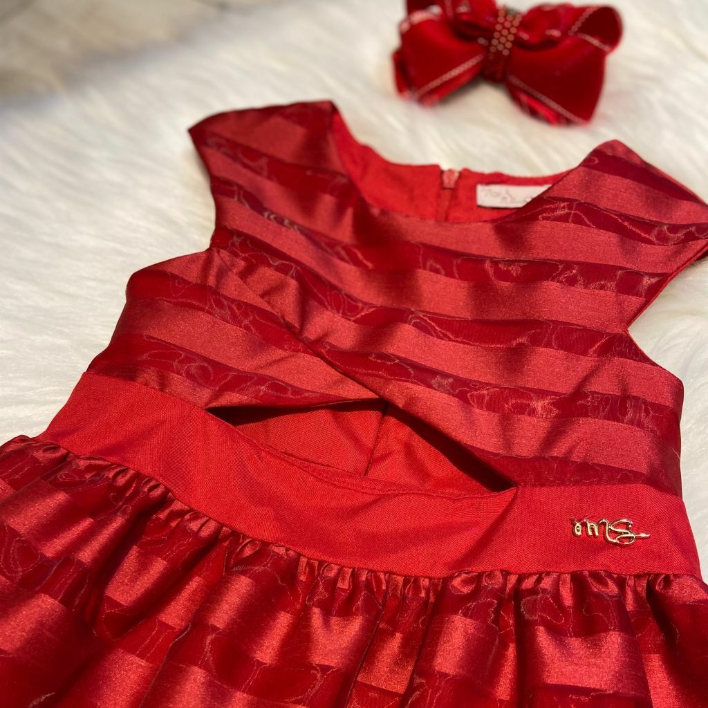 Vestido Infantil Vermelho Happy Time Mon Sucre Vestido Infantil Vermelho Happy Time Mon Sucre