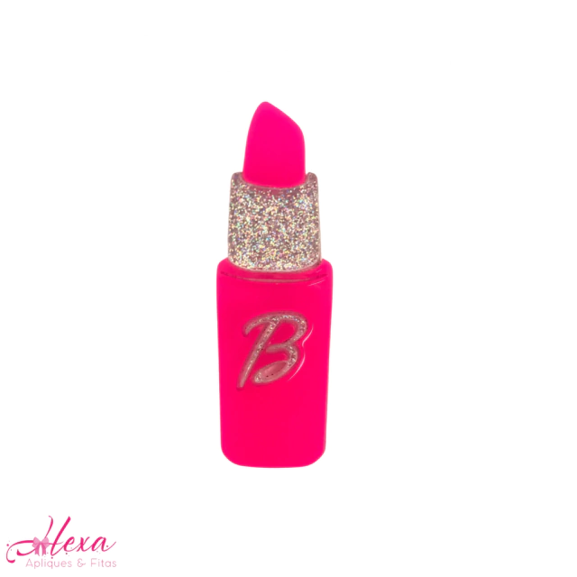 Aplique Acrílico Batom Barbie (4,5cm) - Unidade