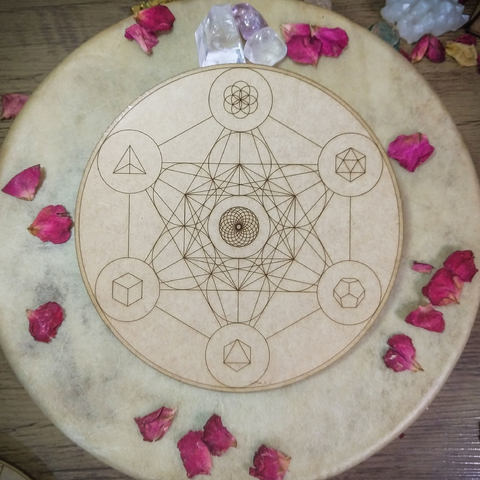 Mandala Cubo de Metatron com Sólidos Platônicos