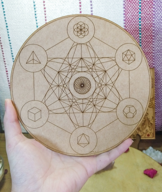 Mandala Cubo de Metatron com Sólidos Platônicos