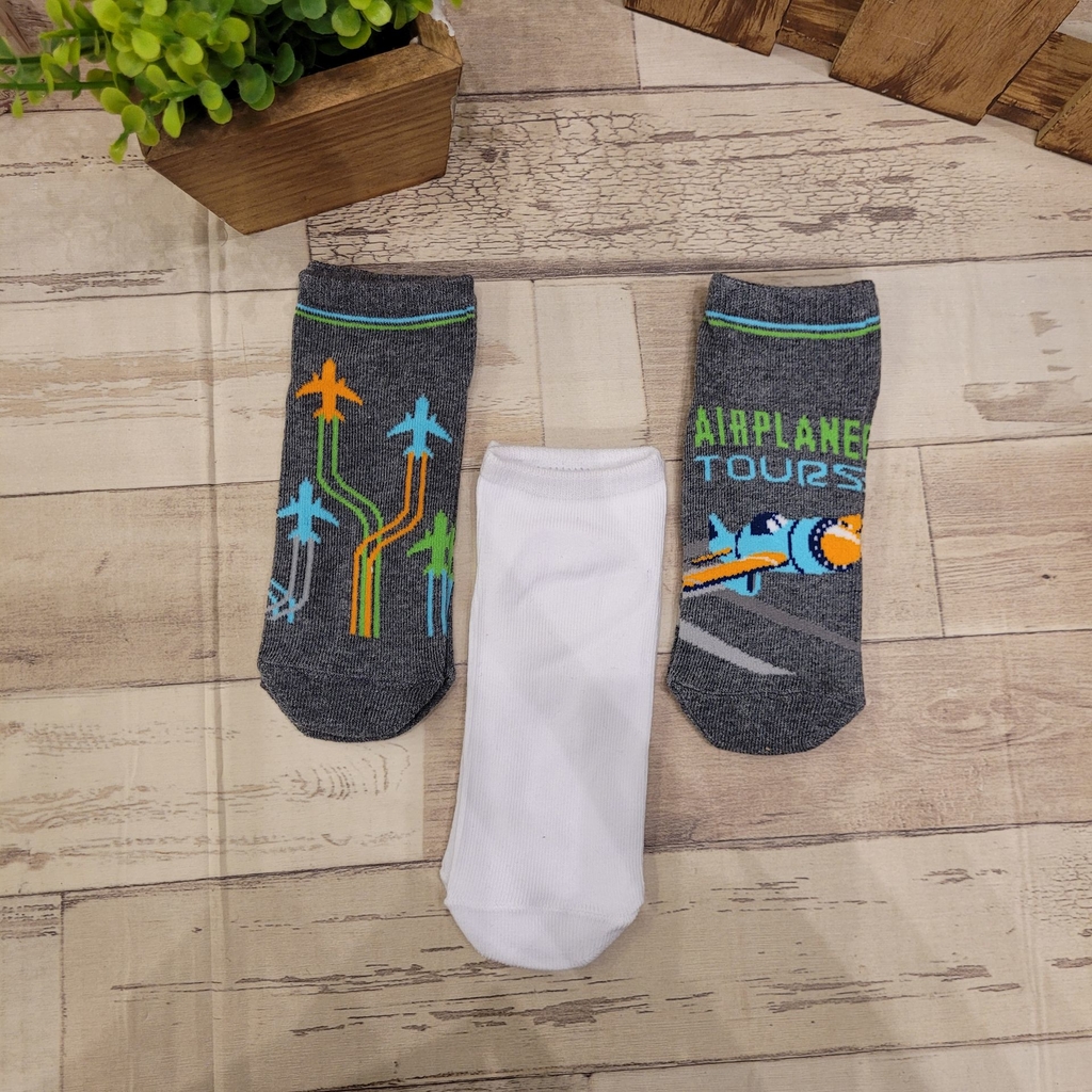 Meia Puket 3 Pares Avião - Comprar em My Little Bear