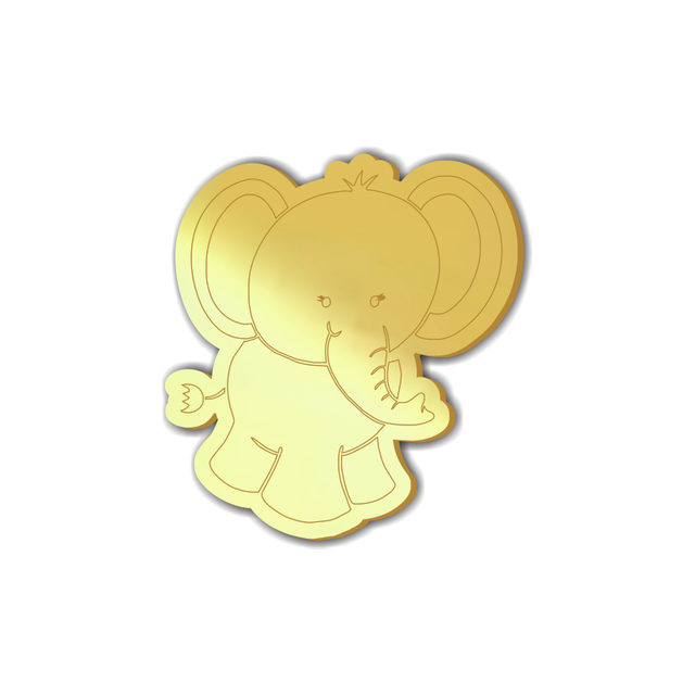 Aplique em acrilico espelhado Elefante - 3 unidades (ap- 359)