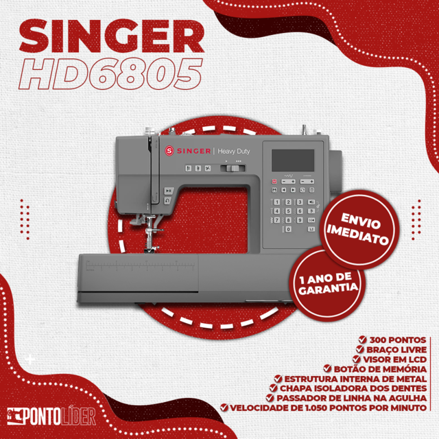 Máquina de costura reta Singer Heavy Duty HD6805 Bivolt