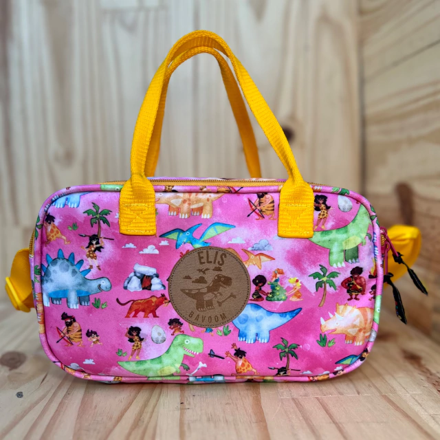 Lancheira Térmica Mini Bavoom Mundo Paleolítico Rosa