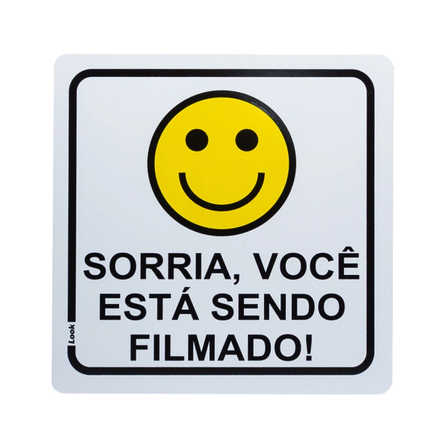 Placa de Sinalização Adesiva 15 x 15cm Sorria Look