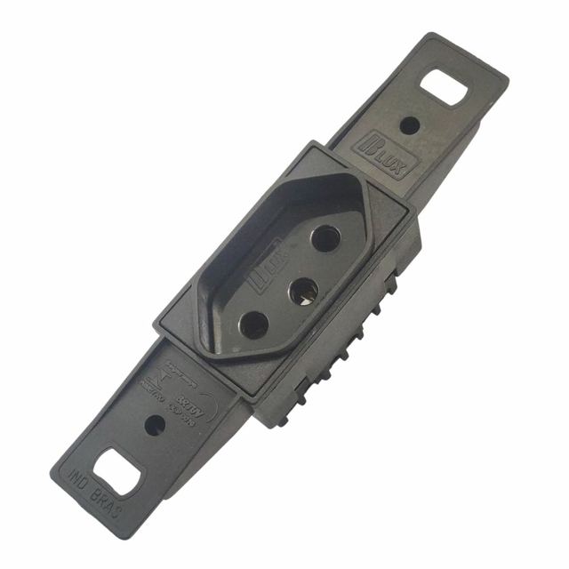 Blux Gris Tomada Hexagonal Vertical para Condulete 3 Pinos 10A 9783 - Preta