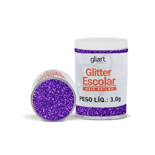Glitter Escolar 3g - Violeta - Darlene Artesanatos