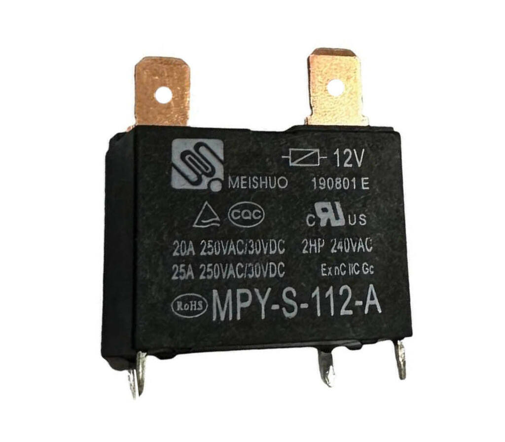 RELE DC 12 VOLTS - 20A 250V - MEISHUO - MPY-S-112-A - PARA AR CONDICIONADO