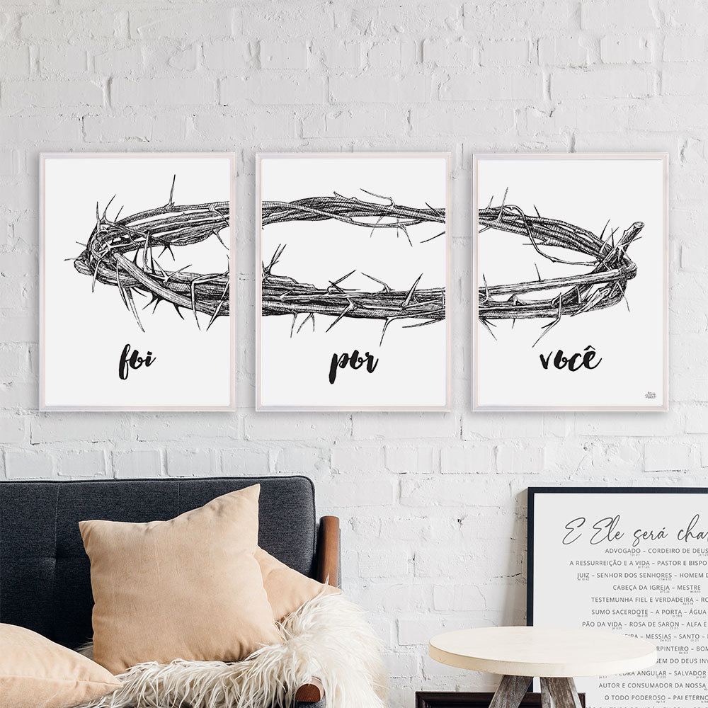 Quadros Foi Por Você - Conjunto 3 quadros