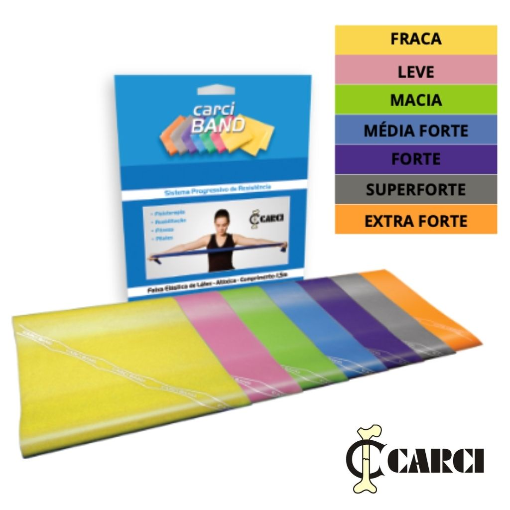 Carci Band Faixa Elástica de Resistência 1,5m - Cinza Prata "Super f