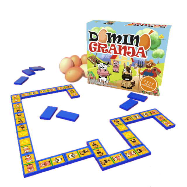 Domino Animales De Granja Fichas Plasticas Juego Mesa