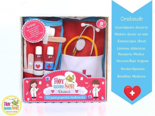 Kit Hoy Quiero Ser Doctor Doctora Maletín Disfraz Infantil