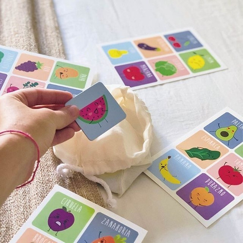 Juego De Mesa Loteria De Frutas Y Verduras Infantil
