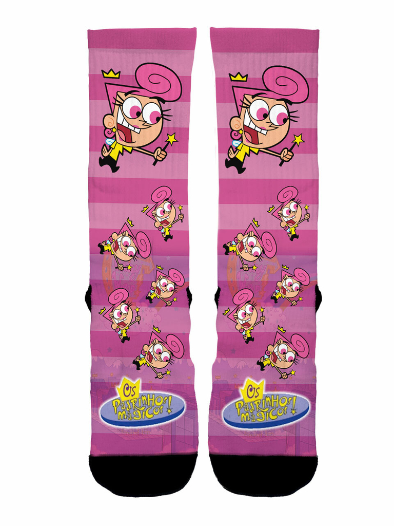 Meia Colorida - Padrinhos Mágicos - Wanda - meias elite