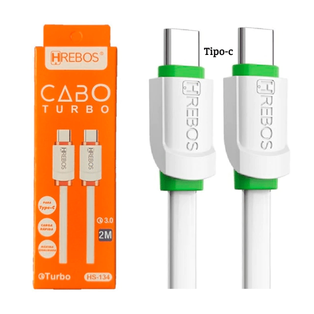 Cabo Tipo C Para Tipo C Turbo Reforçado 2M Hrebos HS-134