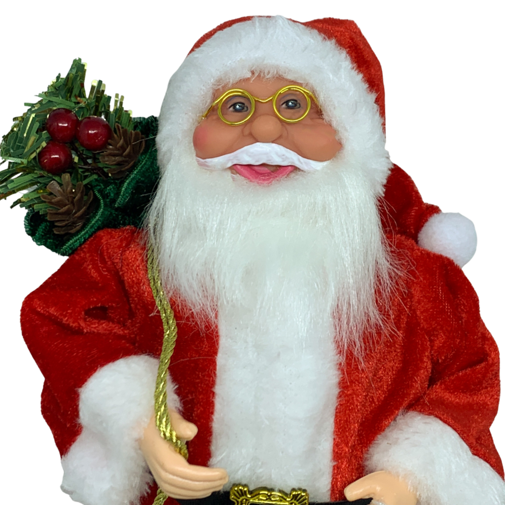 Boneco Papai Noel Roupa Tradicional Vermelha e Branca - Luxo Natal