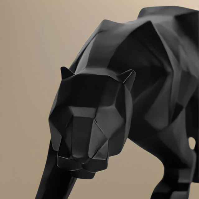 Escultura Pantera | Leopardo | Geométrico de Resina | Ofertas