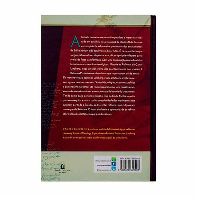 Livro A História Da Reforma - Carter Lindberg