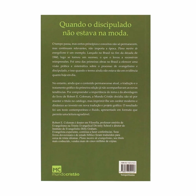 Livro Plano Mestre De Evangelismo - Robert Coleman Livro Plano Mestre De Evangelismo - Robert Coleman