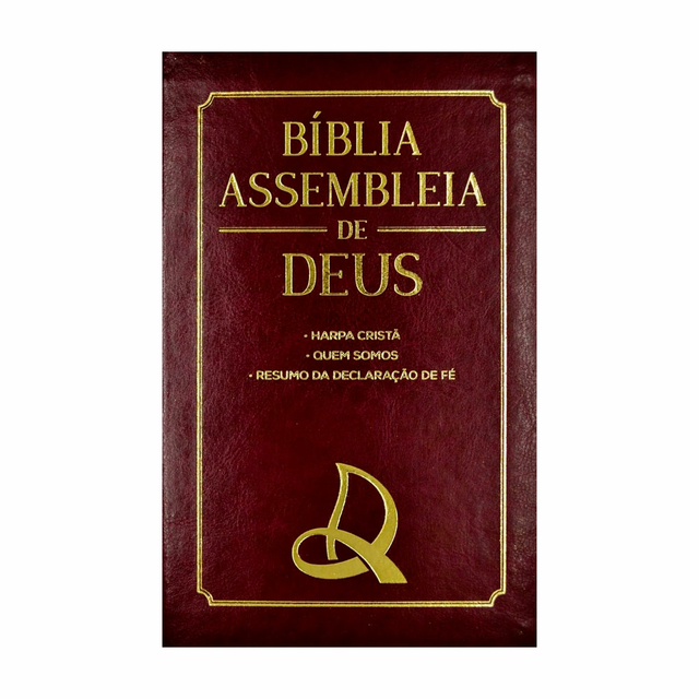 Bíblia Assembleia De Deus Luxo Vinho Capa Logo