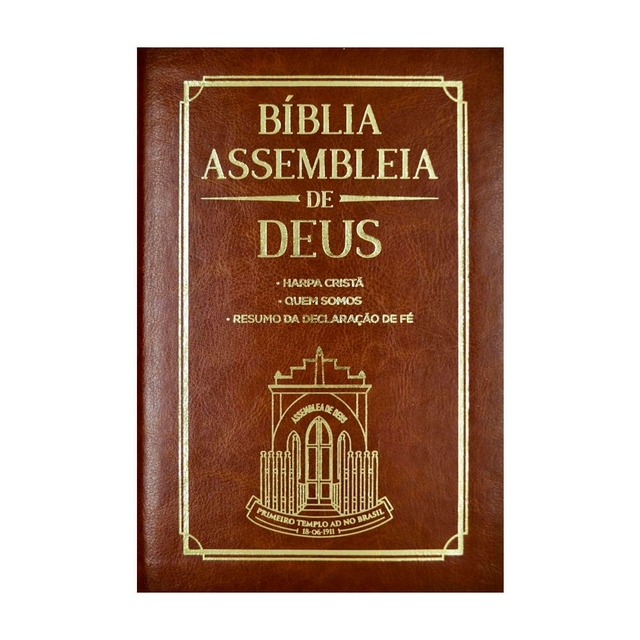 Bíblia Assembleia De Deus Luxo Marrom Capa Igreja