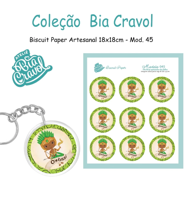Biscuit Paper - Tag para Biscuit - Mod 45 - Oxossi - Coleção Bia Cra