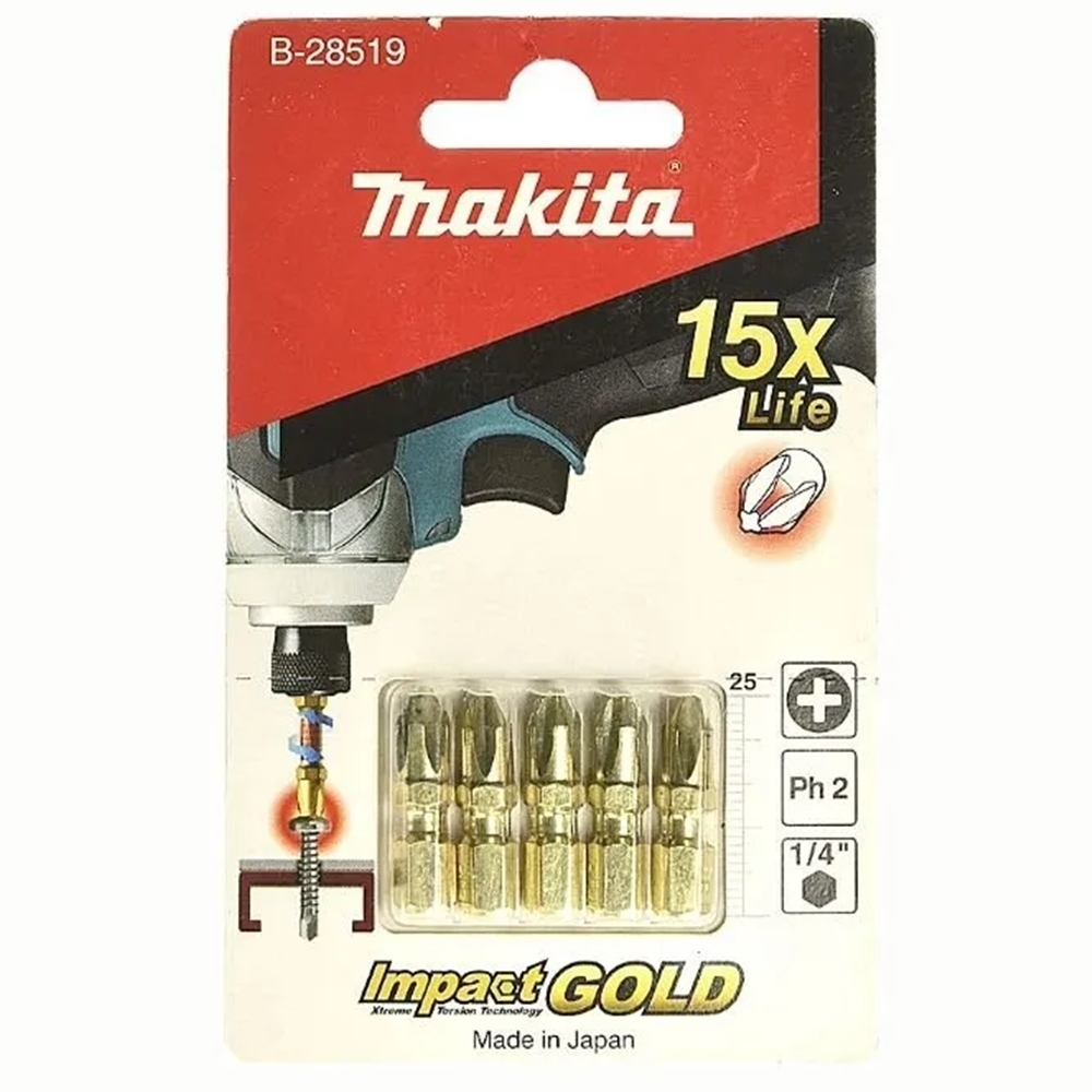 BIT MAKITA - PH2 P/ METAL 5PCS 25MM - B-28519 - MAKITA