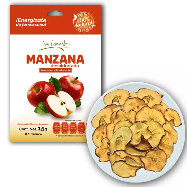 Manzana Deshidratada 15g (Caja 8 piezas) - CASA MAREGAL
