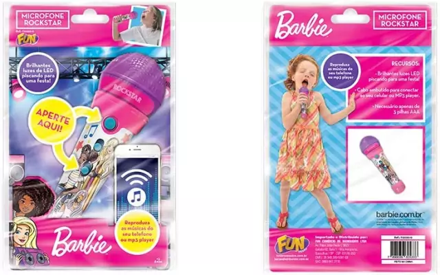 BARBIE MICROFONE ROCKSTAR C FUNCAO MP3 PLAYER