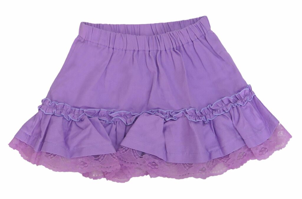 Pollera de tela con volados y puntalla - 2-10