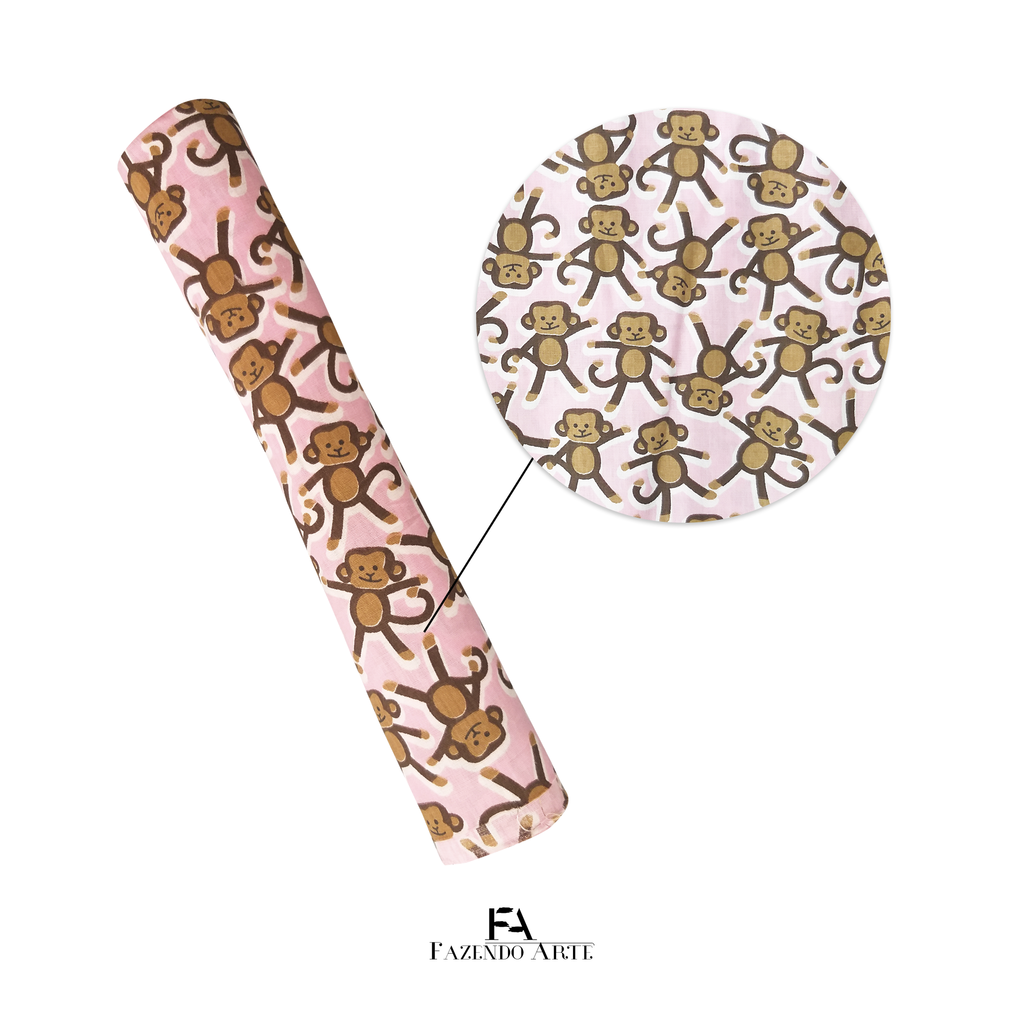 Tecido tricoline macaco (rosa claro) – Fazendo Arte