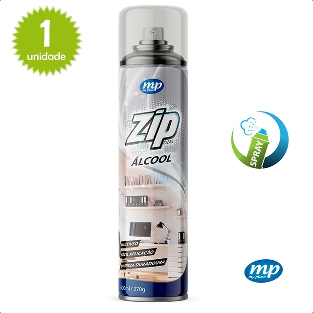Alcool Spray Zip 400ml MYPLACE - Loja Artfest