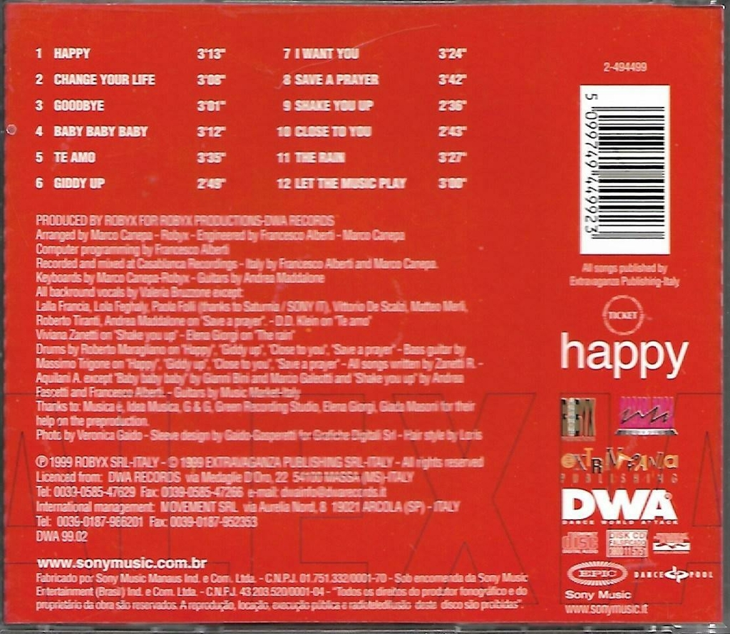 CD - Alexia – Happy - G - Comprar em J.E Discos