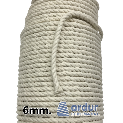 Soga Trenzada de Algodón de 4mm. CON RELLENO! Rígida