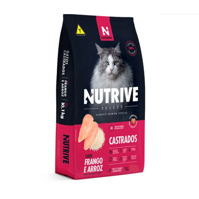 Nutrive Select Gatos Castrados Frango e Arroz 10,1kg