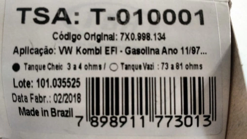 Sensor De Nivel De Combustivel Kombi T-010001