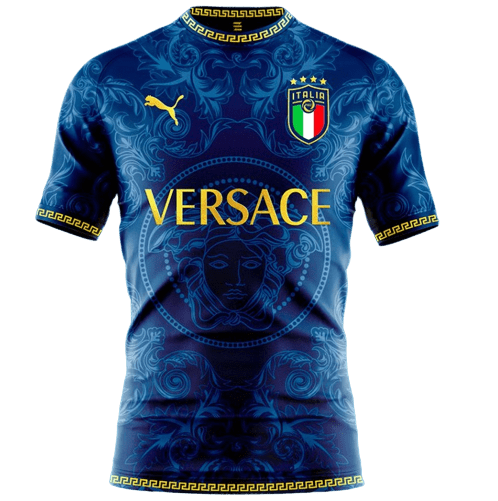 Camisa Seleção Itália Versace - Torcedor Puma Masculina - Azul