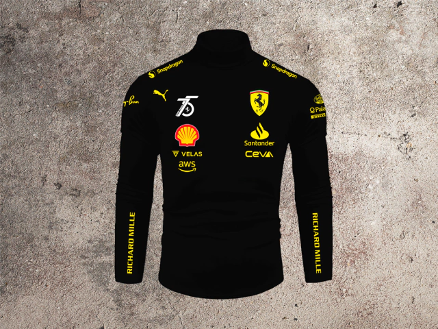 Polera Termica Ferrari F1 Gran Premio d'Italia 2022 Leclerc Sainz Repl