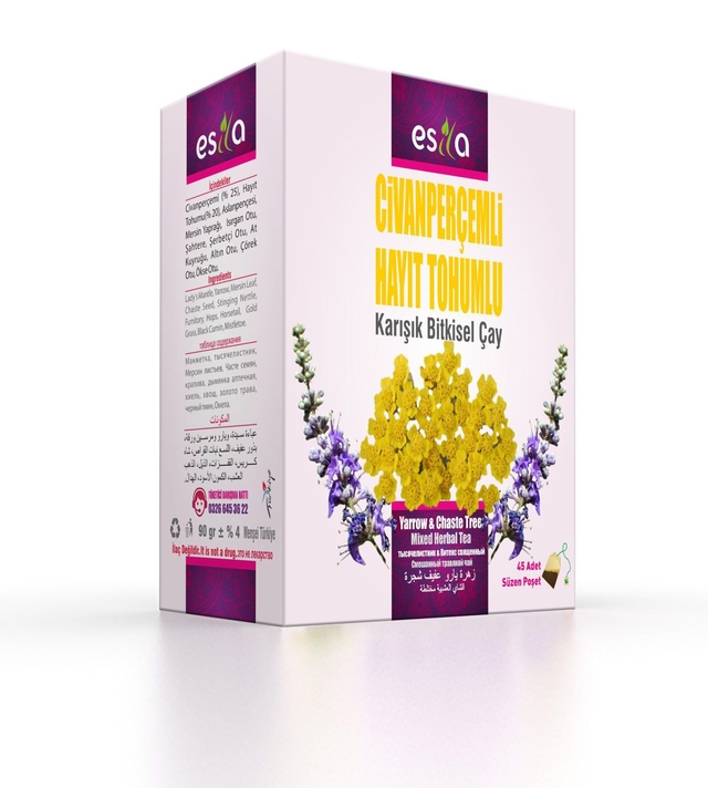 Chá de Milefólio e Arvore Casta (Yarrow & Chaste Tree Tea) 90 Gr