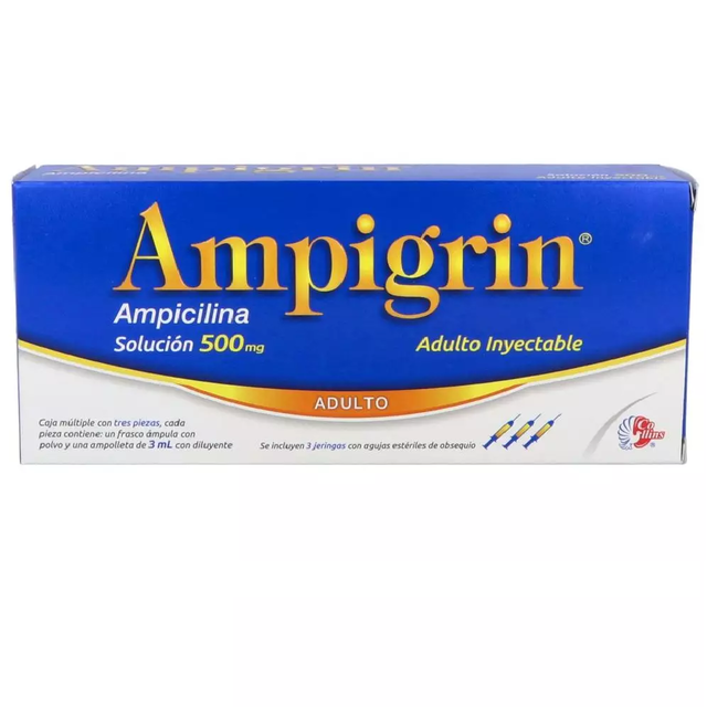 AMPIGRIN 500/500/100/30/4MG. ADTO. SOL. INY. C/3 *COL*