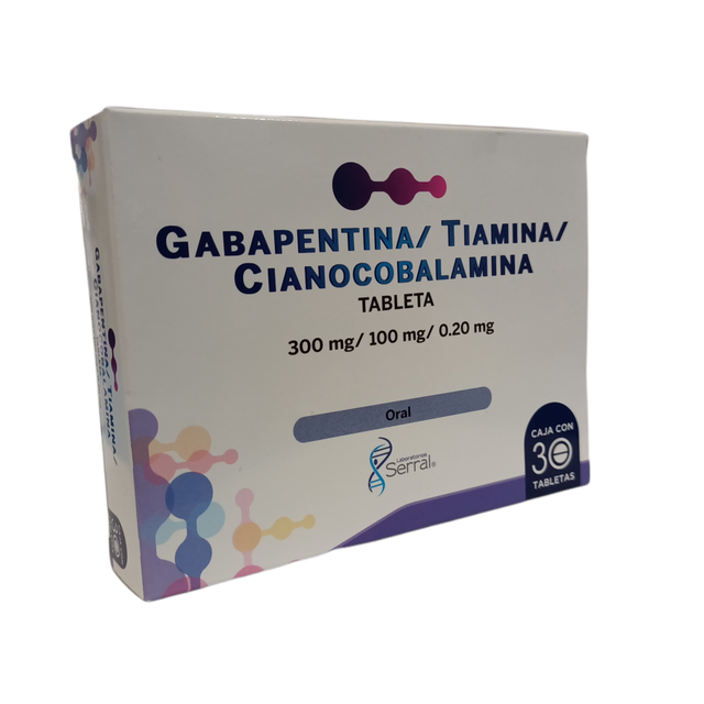 GABAPENTINA/TIAMINA/CIANOCOBOLAMINA 300/100/.20MG TAB C/30 *LKS* CALNEREN