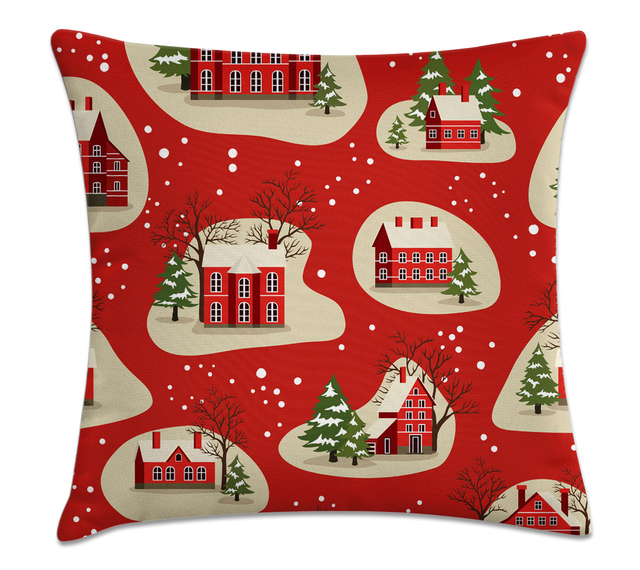 Capa de Almofada Natal 45x45 - Casas - Kombigode Store