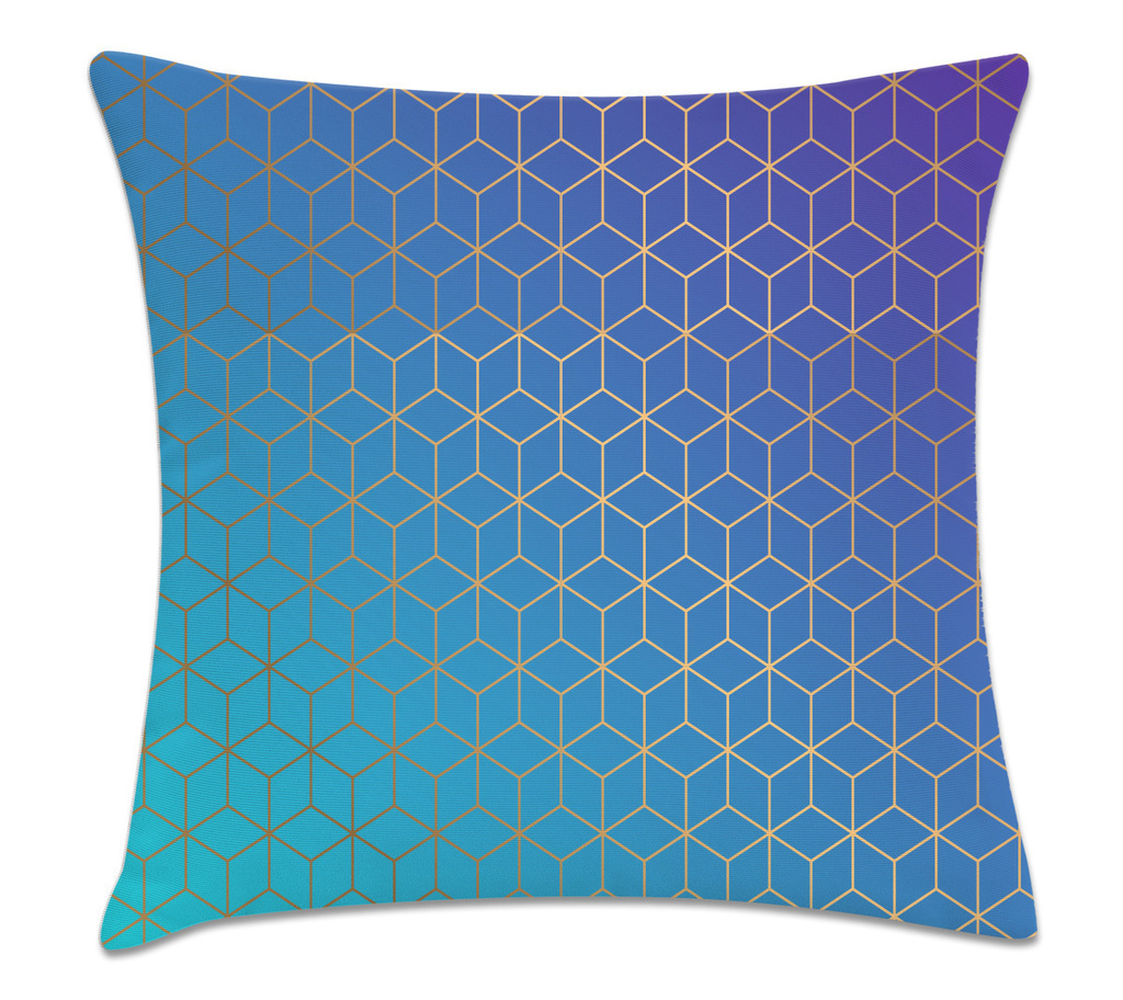 Capa De Almofada Geométrica 45x45 - hexágonos violeta