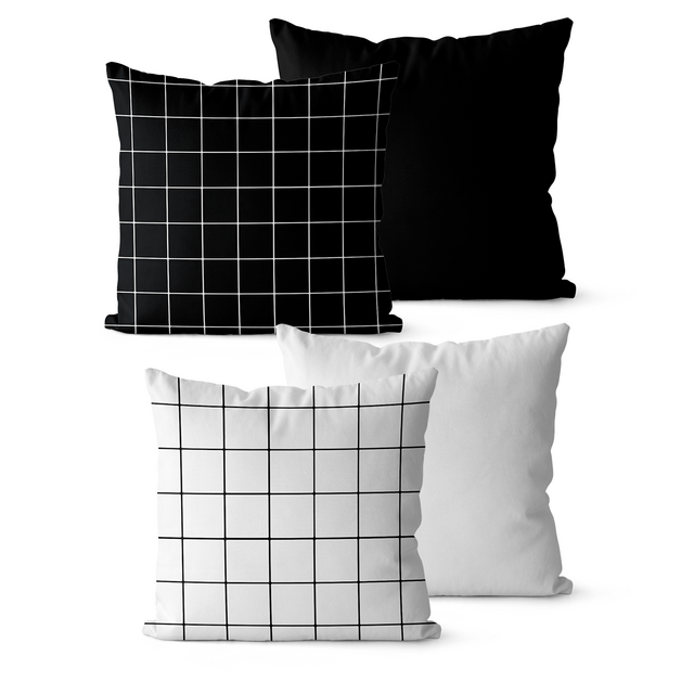 Kit 4 Capas De Almofadas 45x45 - Grid