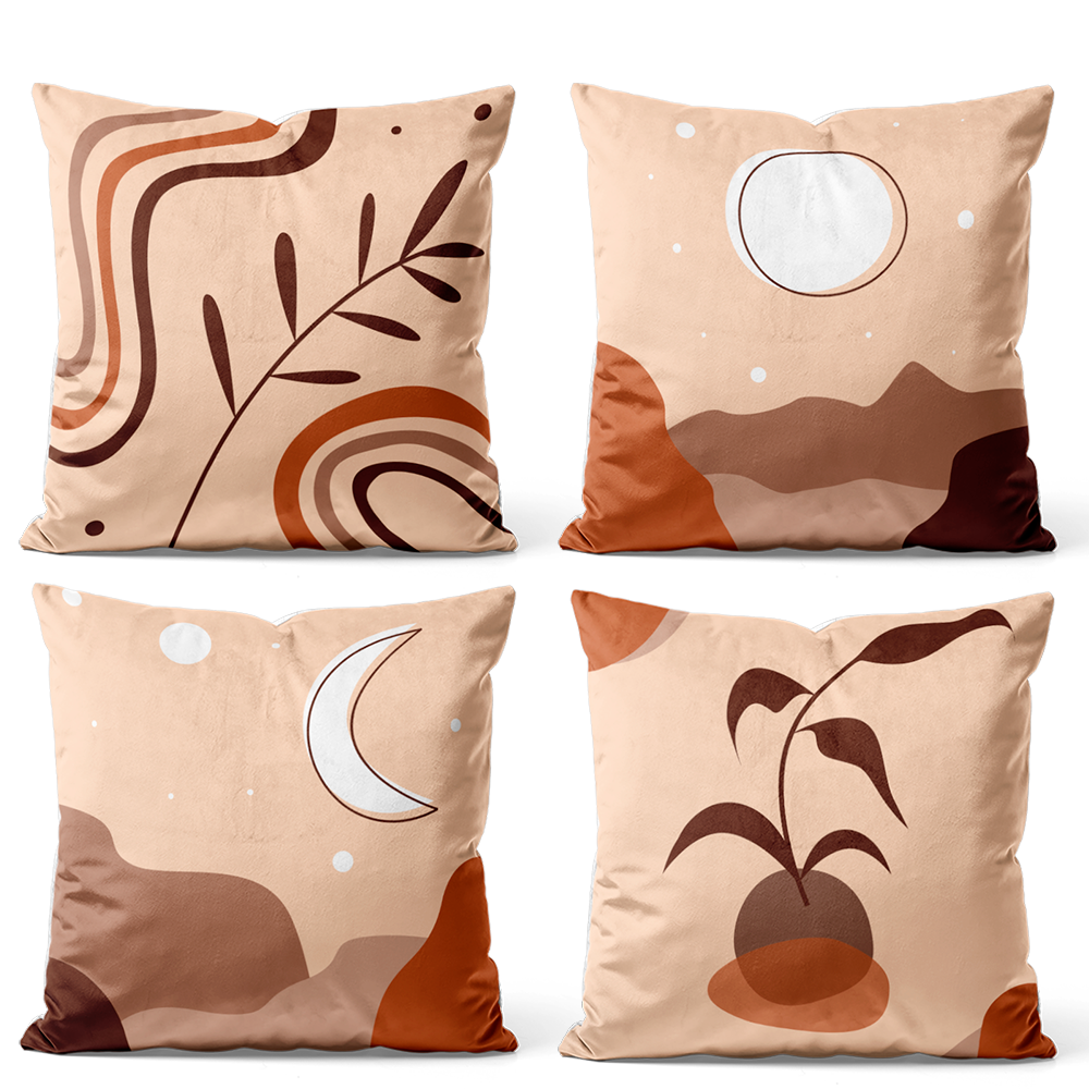 Kit 4 Capas De Almofadas 45x45 - Terracota Lua