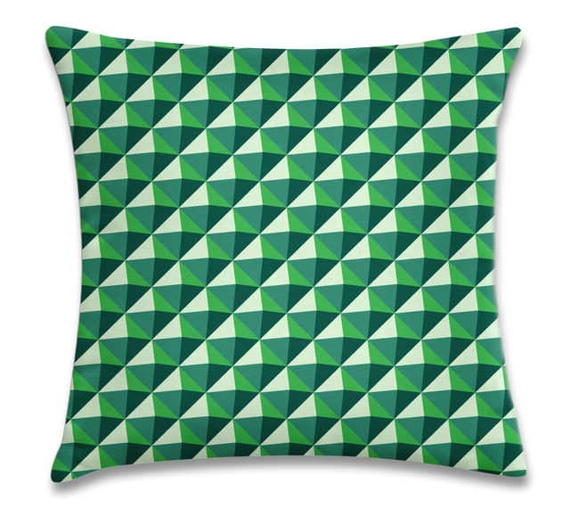 Capa De Almofada Decorativa 45x45 - Pirâmides Verde
