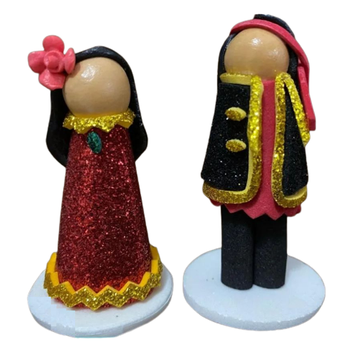 Bonecos Casal Etnias 3D - Bonecos para Constelação Familiar na água