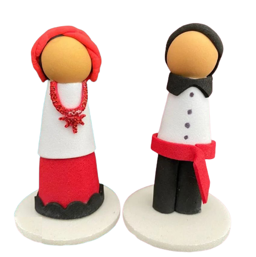 Bonecos Casal Etnias 3D - Bonecos para Constelação Familiar na água