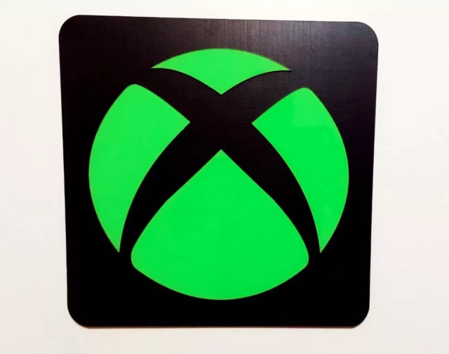 Quadro Placa Xbox Logo Em Mdf E Acrílico 35x35cm