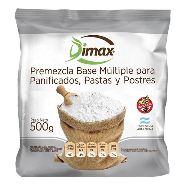 Dimax Premezcla base 500gr - Productos Julieta